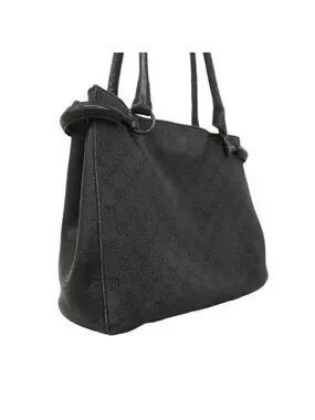 Gucci | Bags | Gucci Tote Denim Black Silver | Poshmark